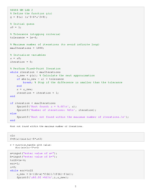 Numerical Method Lab manual (MATLAB) - MGM JAWAHARLAL NEHRU ENGINEERING ...