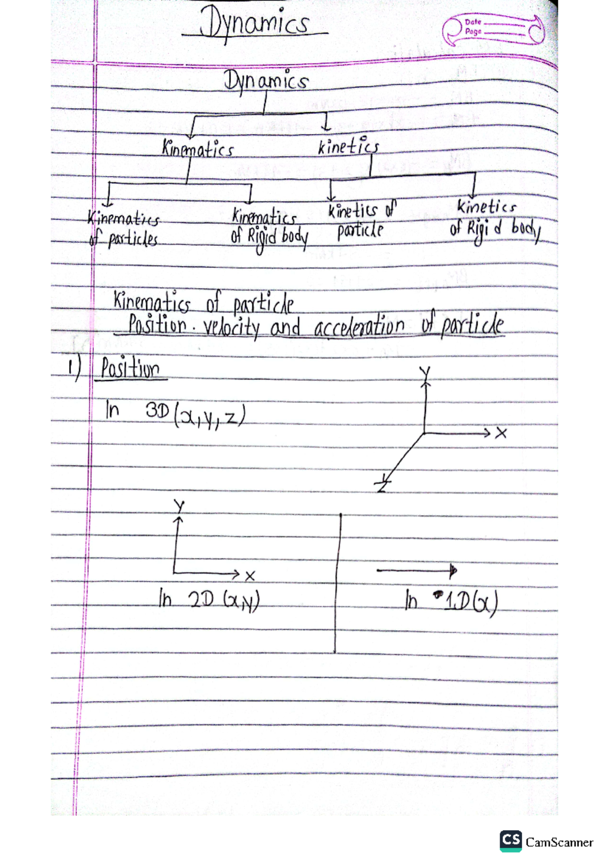 Dynamics applied mechanics - Dynamics Date Page Dynamics Kinematics ...