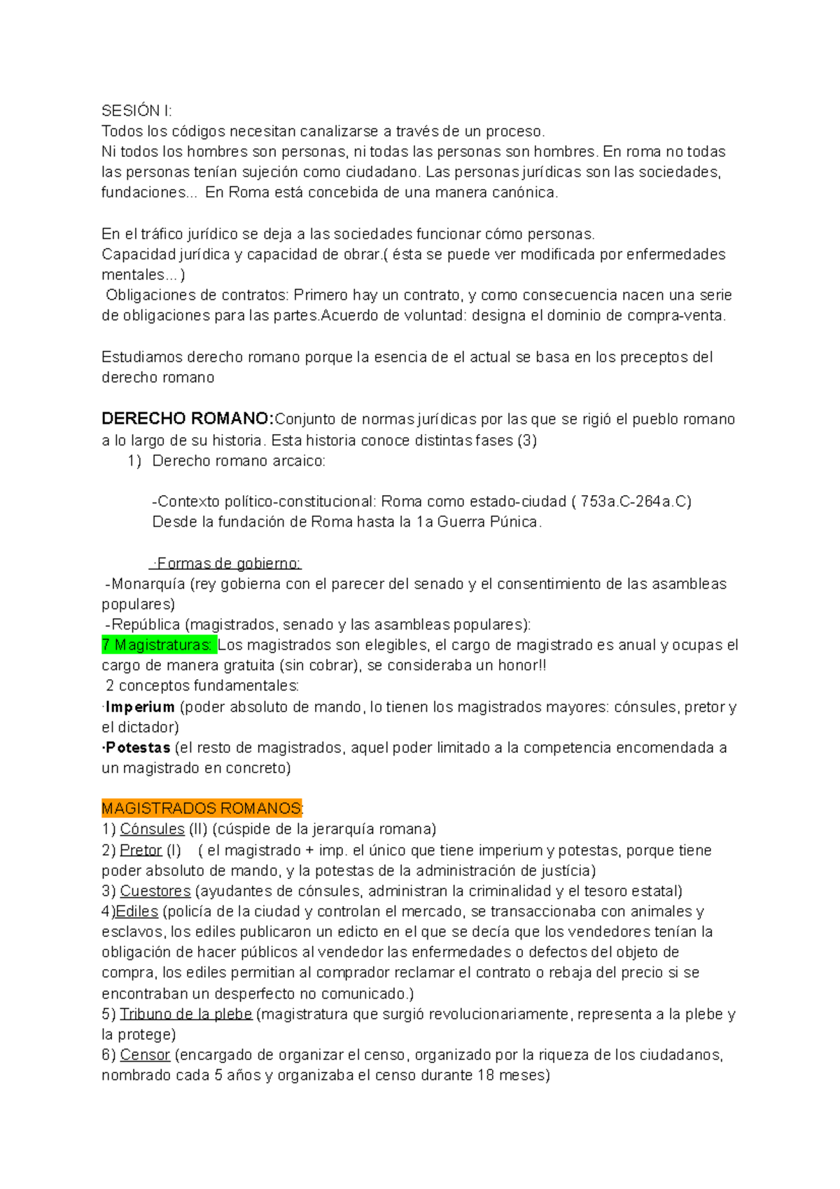 Derecho Romano - Apunts 1-3 - SESIÓN I: Todos los códigos necesitan ...