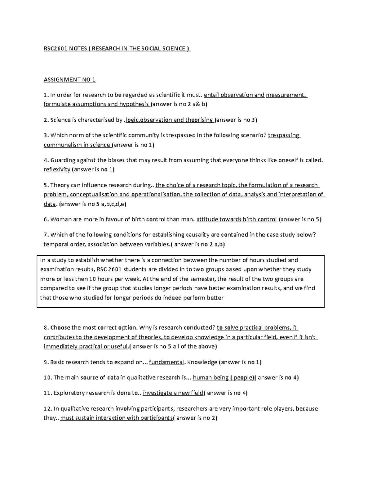 RSC2601- Notes - mdshxbeydvedhwidwfdve cbdcdbdw - RSC2601 NOTES ...