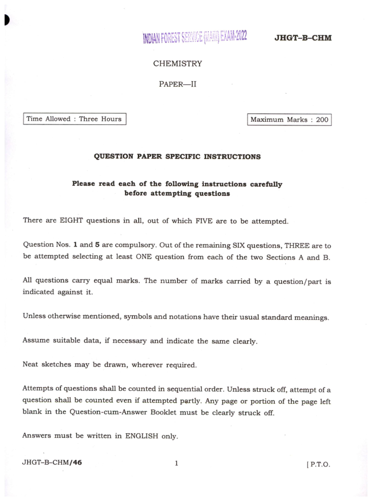 QP IFSM 22 281122 Chemistry Paper II - BSc Chemistry - Studocu