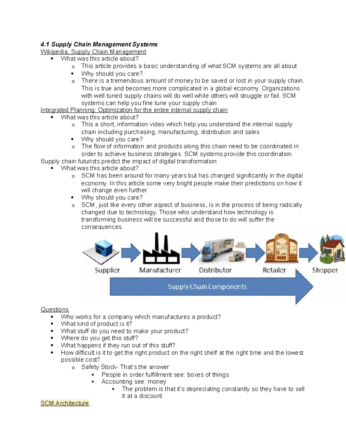 Management Information Systems Notes - 4 Supply Chain Management ...