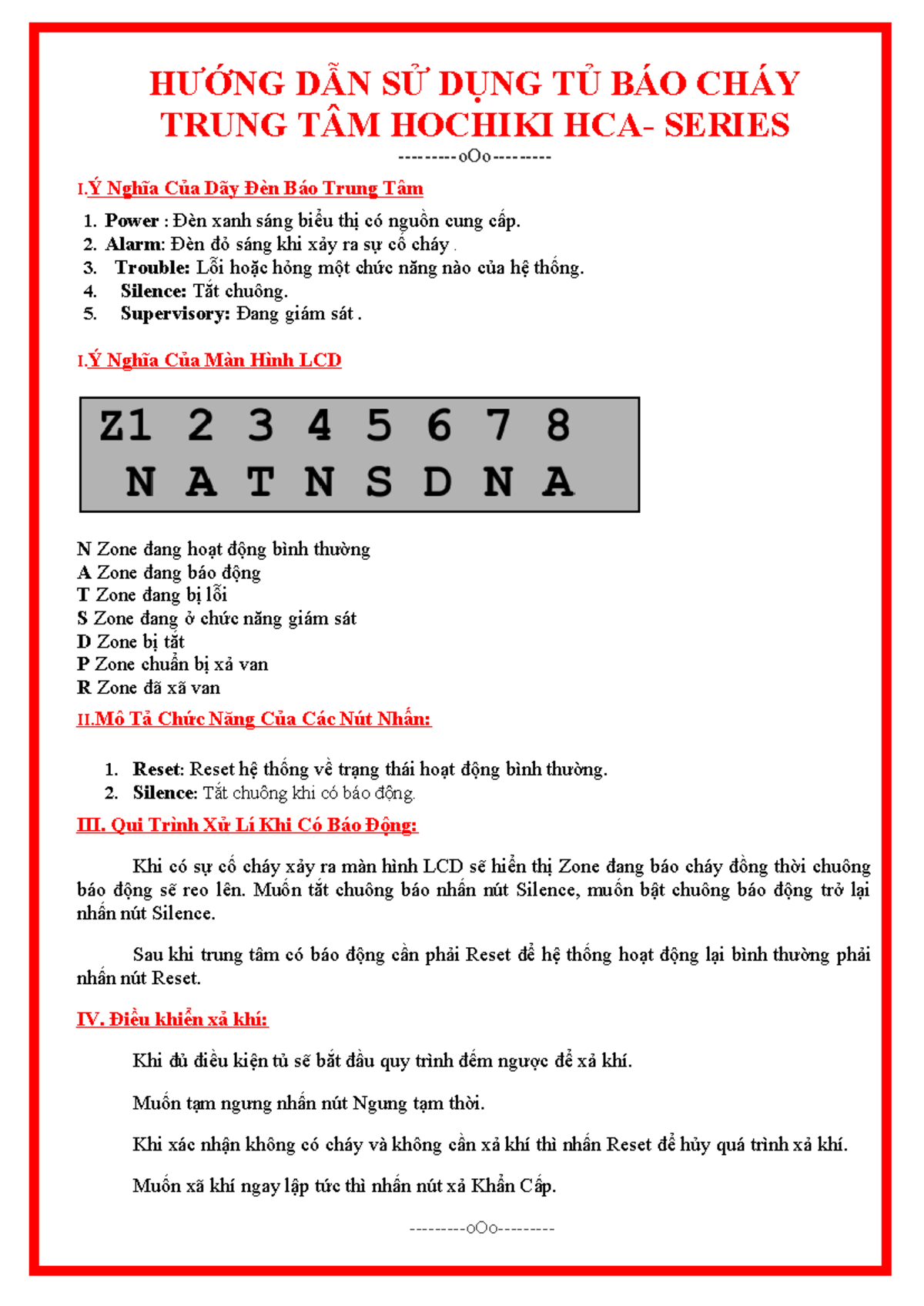 HDSD TỦ Hochiki HCA 4-8 - tham khao - HƯỚNG DẪN SỬ DỤNG TỦ BÁO CHÁY TRUNG TÂM HOCHIKI HCA ...