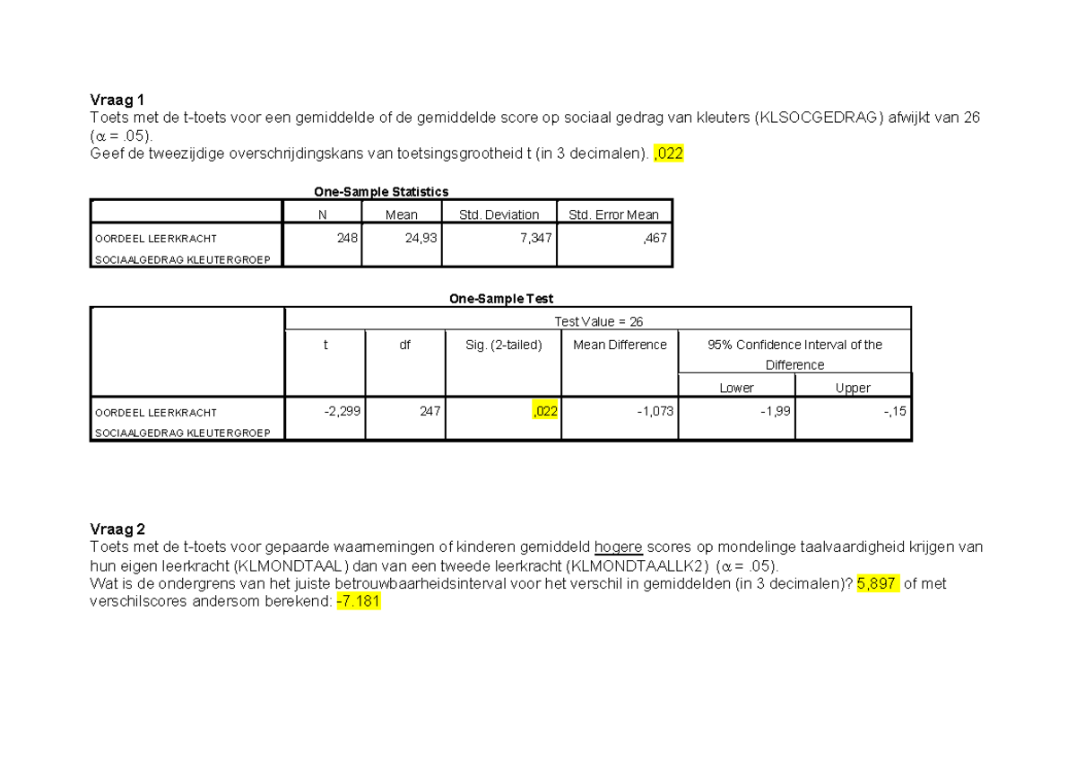 Oefen VSO uitwerkingen - Warning: TT: undefined function: 32 Vraag 1 Toets met de t-toets voor ...
