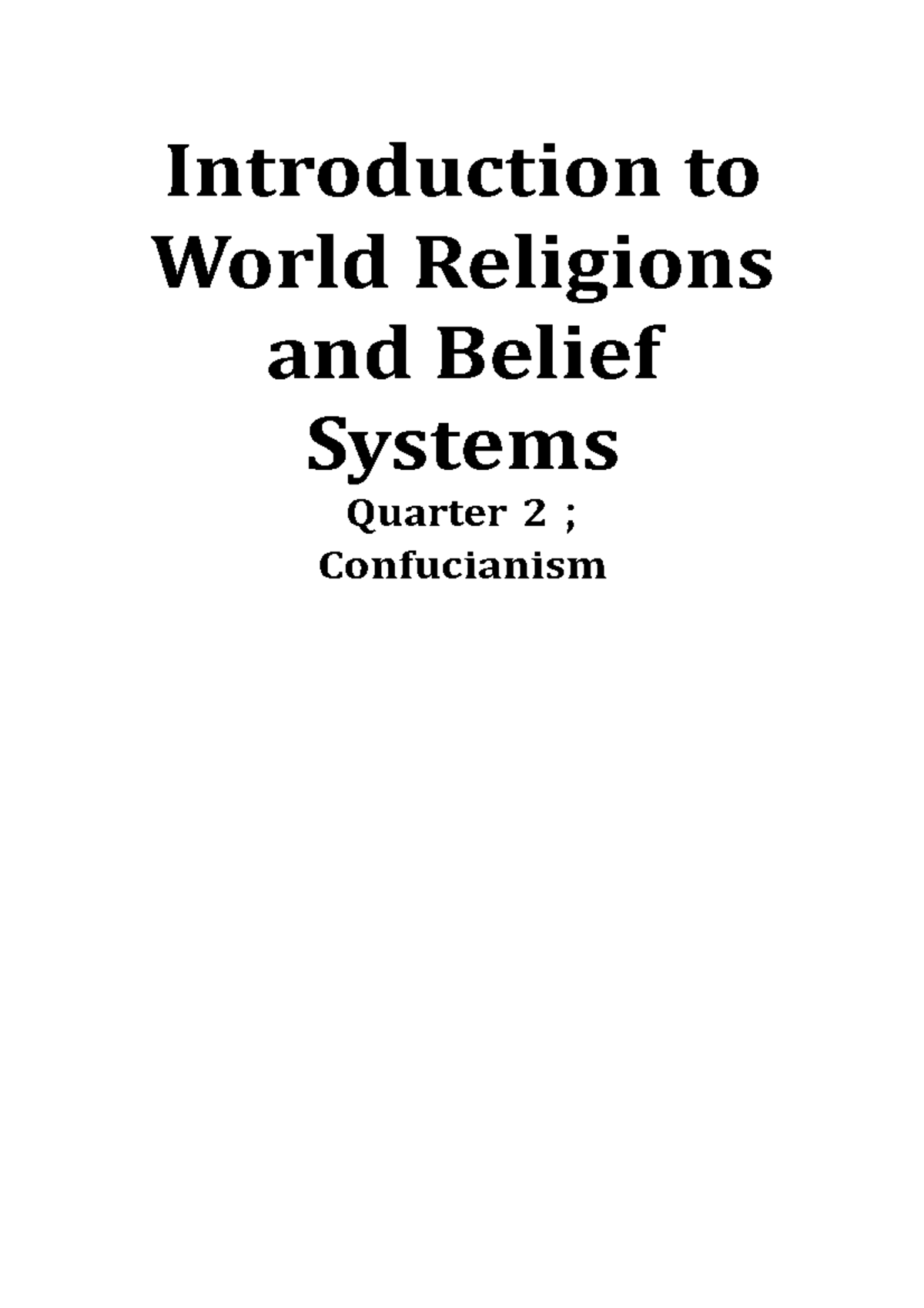 Intro-to-World-Religions and Belief Systems-Q2-4 - Introduction to ...