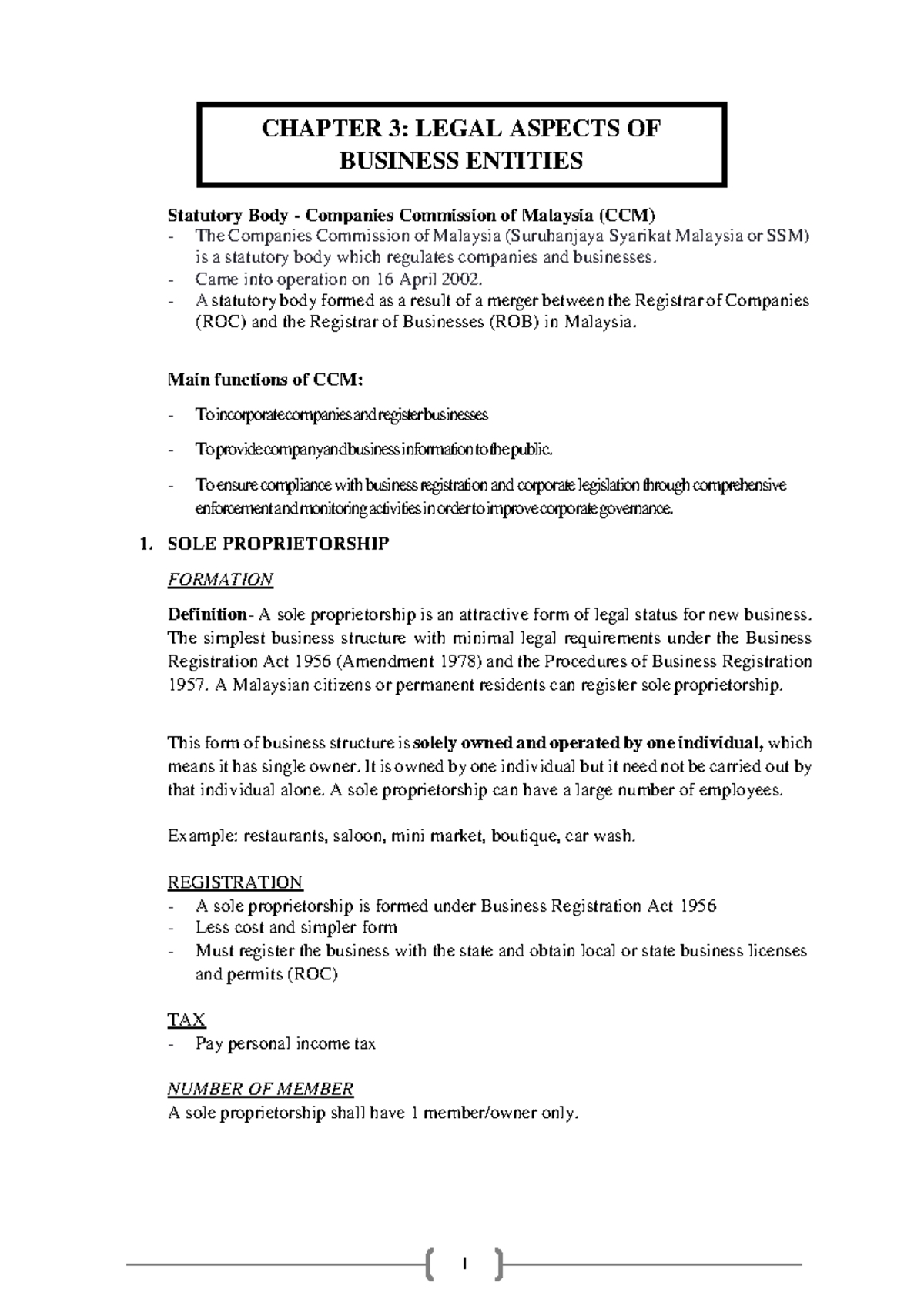 Chapter 3 DPB30073 Business Entities 2020 - law management - Studocu