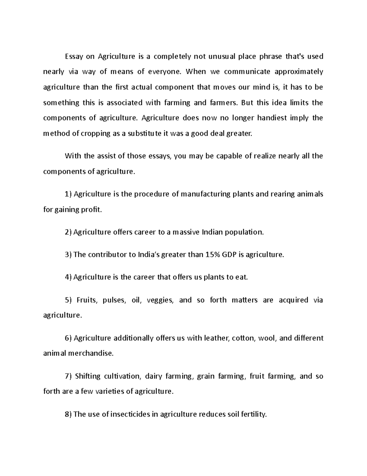 Agriculture - When we communicate approximately agriculture than the ...