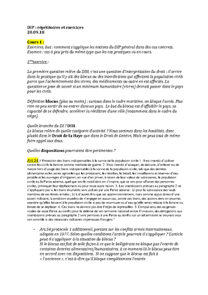 Cours DIH - Droit international humanitaire Introduction à la matière ...