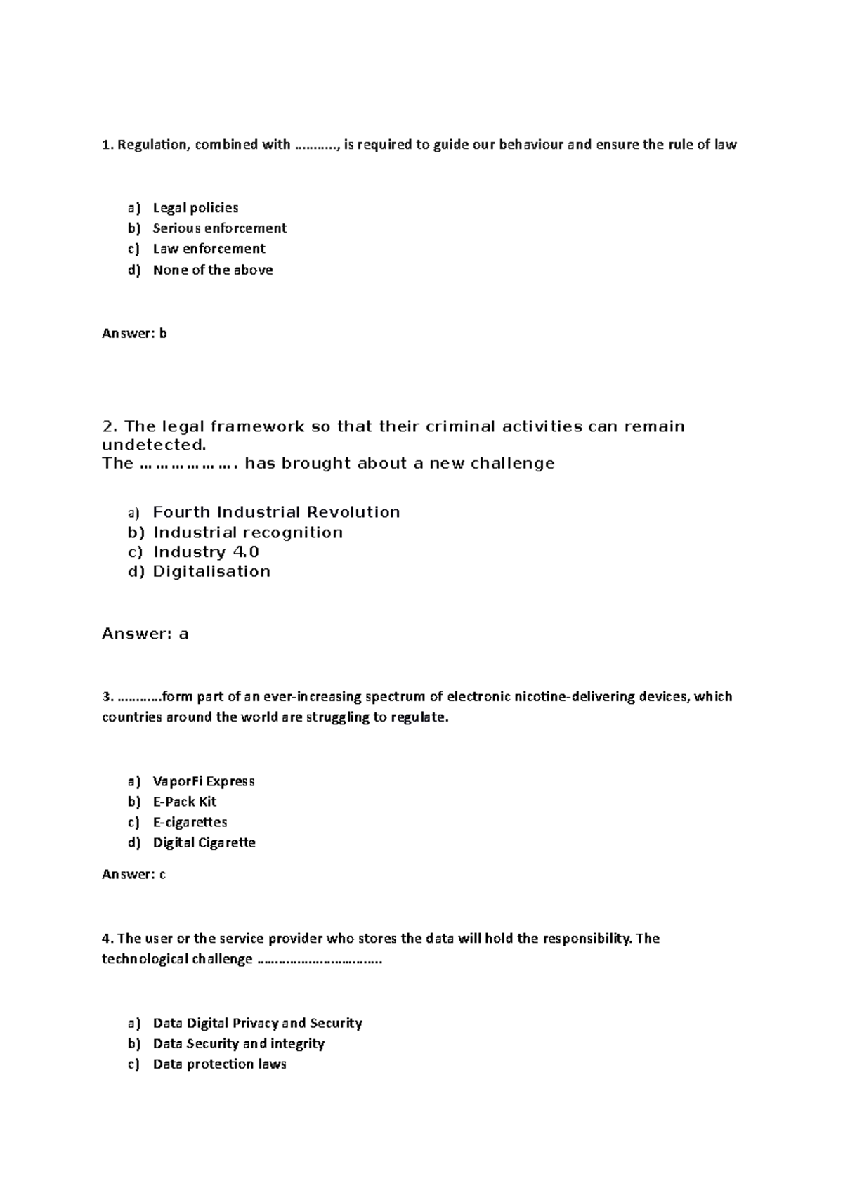 3 Legaltech Class Activity 26 10 2021 - Regulation, combined with ...