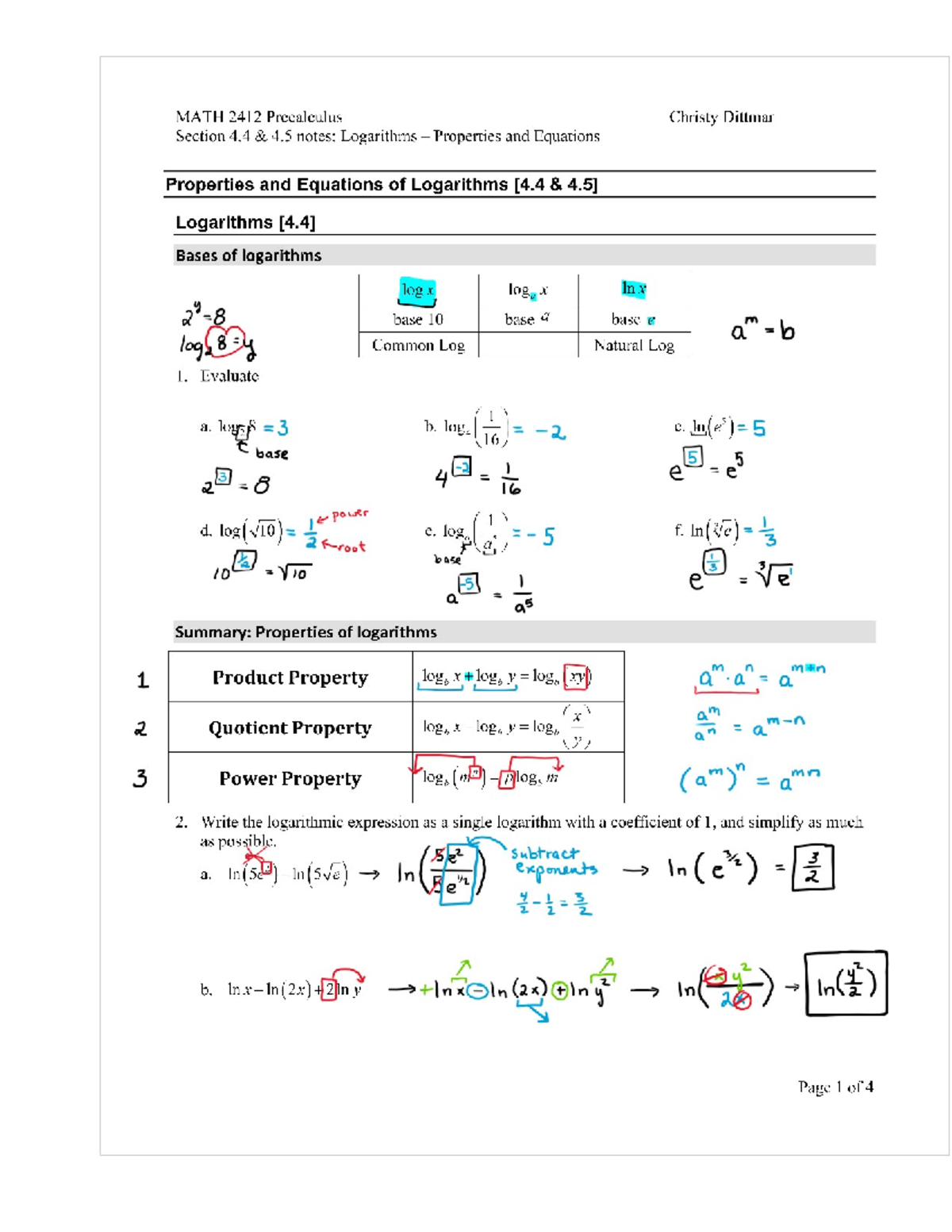 Section 4-4 4-5 Completed Notes - MATH 1115 - Studocu