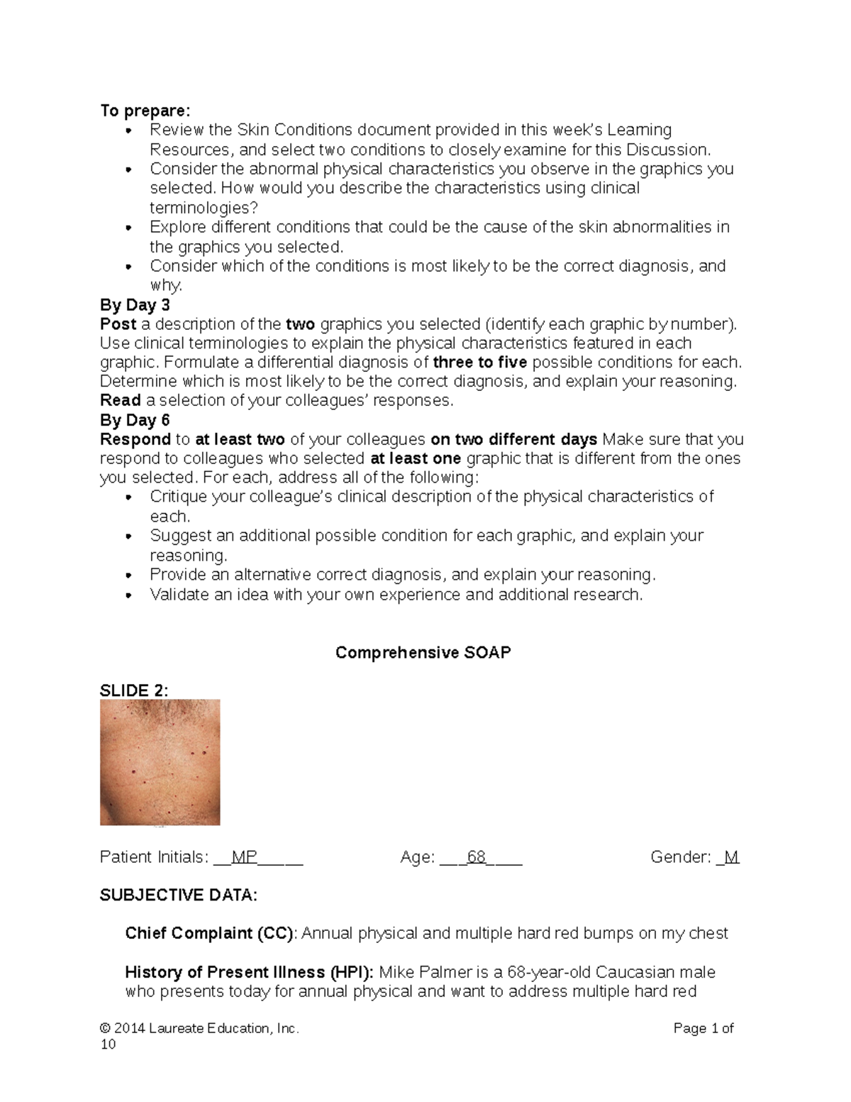 Doc - assignment - To prepare: - Review the Skin Conditions document ...