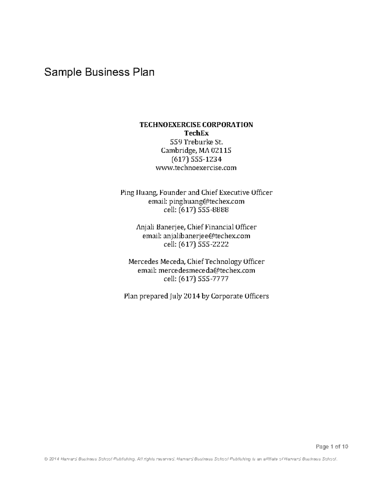 Sample business plan - giui - Page 1 of 10 Sample Business Plan ...