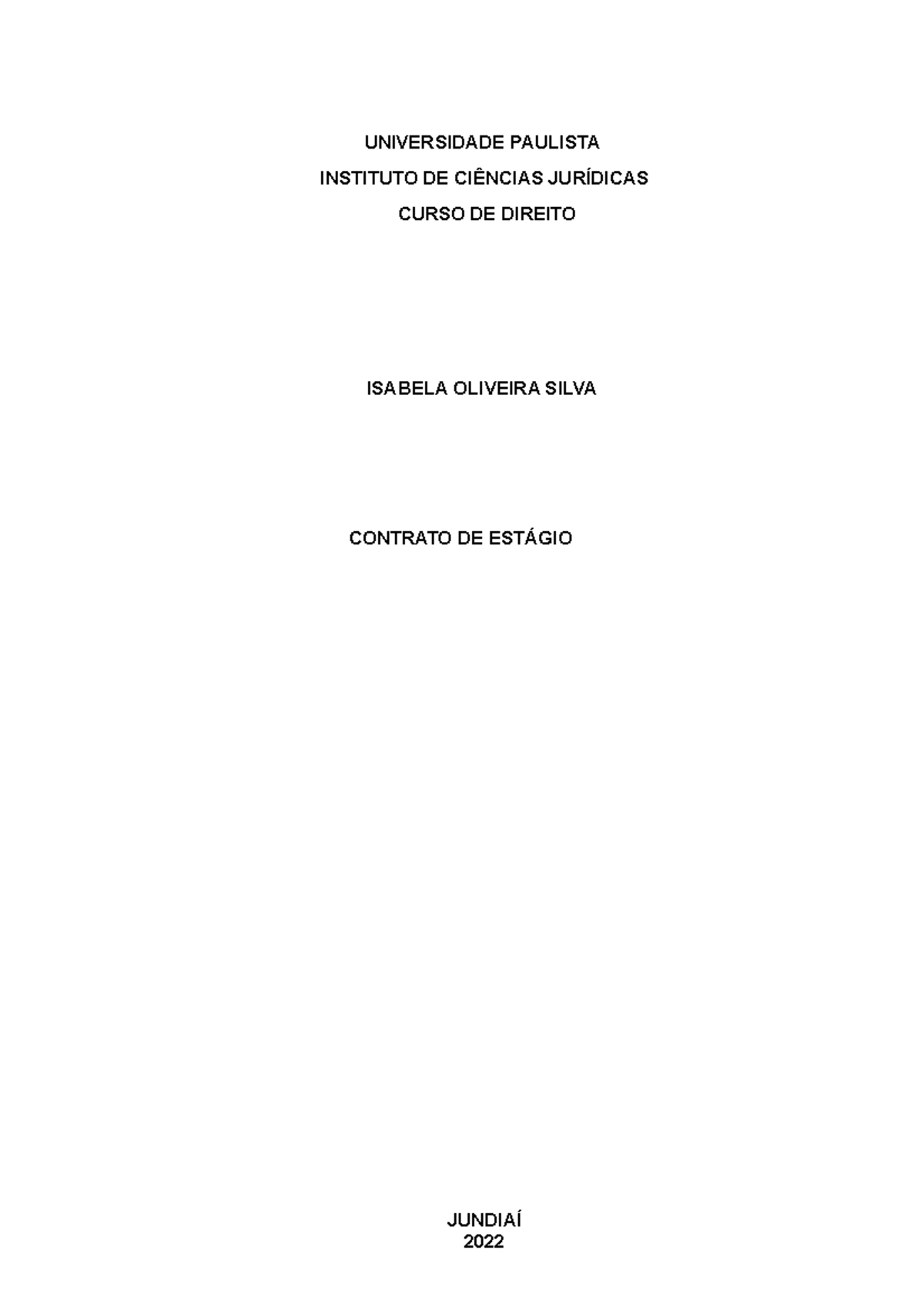 TCC ISA - tcc - UNIVERSIDADE PAULISTA INSTITUTO DE CIÊNCIAS JURÍDICAS ...