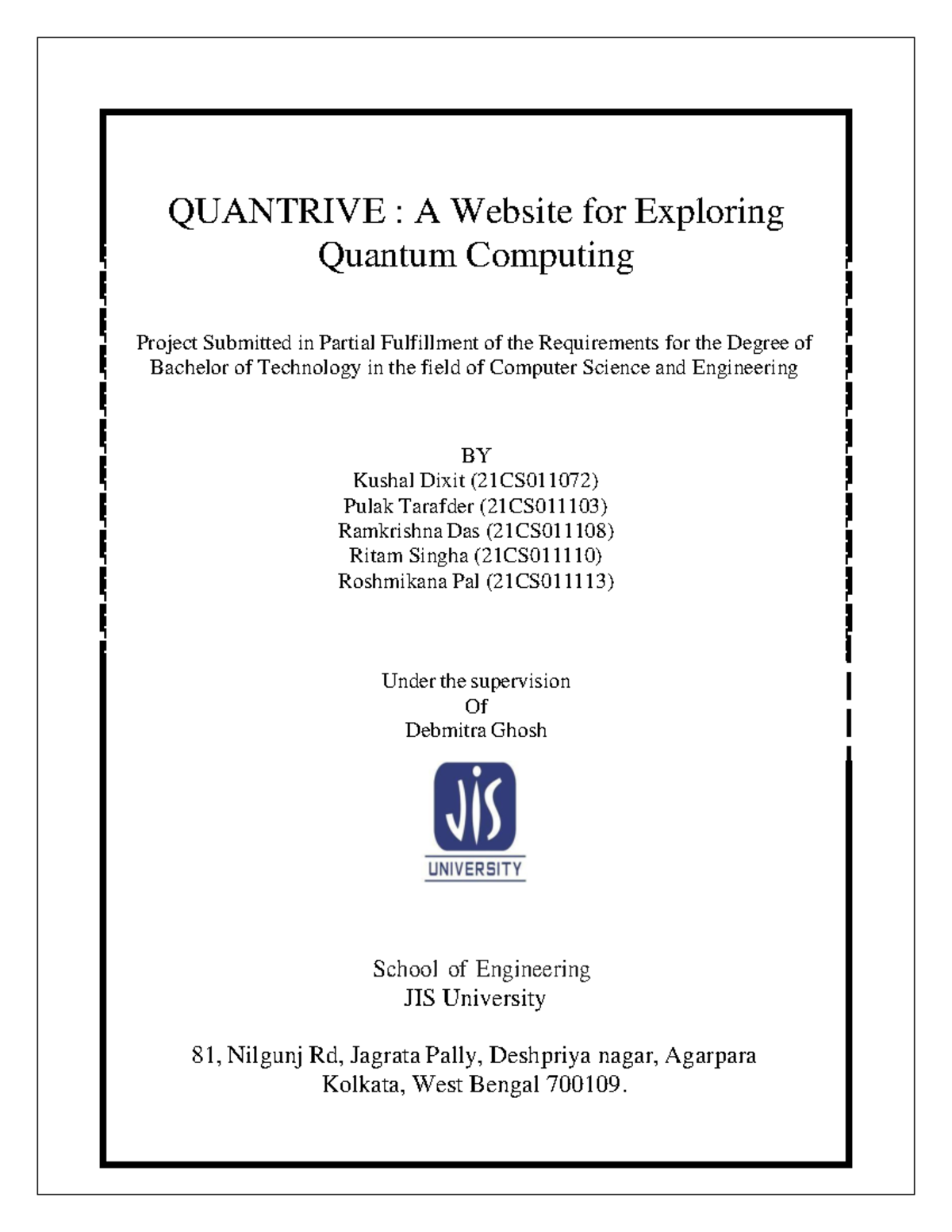 Quantrive Project Report - QUANTRIVE : A Website for Exploring Quantum ...
