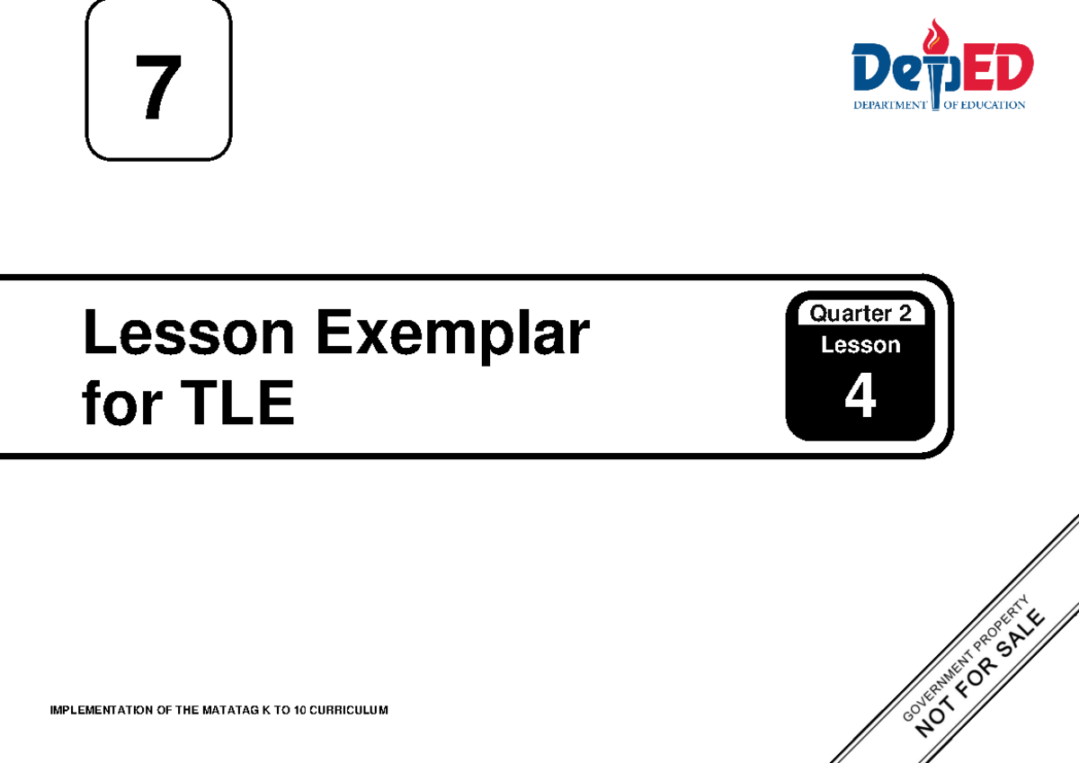 Q2 LE TLE-7 Lesson-4 Week-2 - IMPLEMENTATION OF THE MATATAG K TO 10 ...