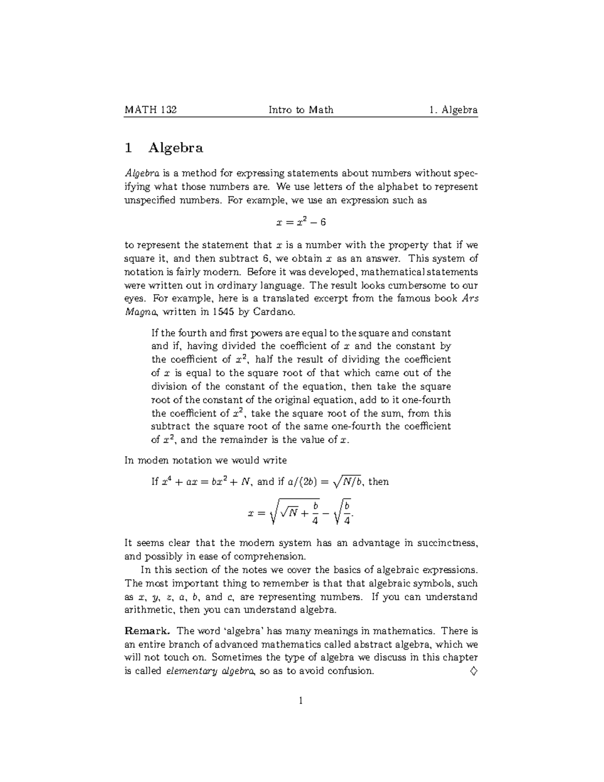 Algebra - Algbra - 1 Algebra Algebrais a method for expressing ...