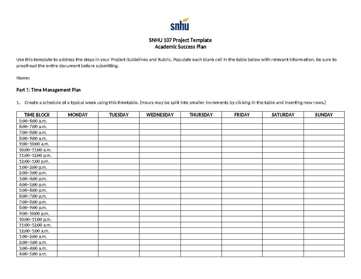 SNHU 107 Project Template 2 - SNHU 107 Project Template Academic ...
