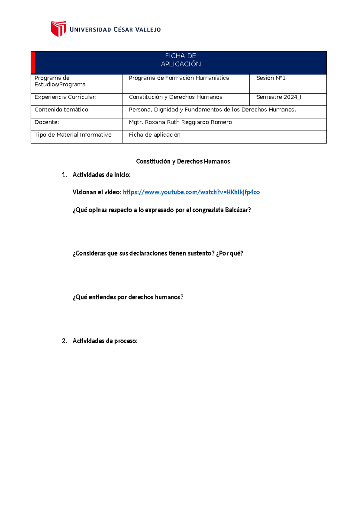 Ficha DE Aplicación 01 - ,mnbm,. kjhnm, - FICHA DE APLICACIÓN Programa ...