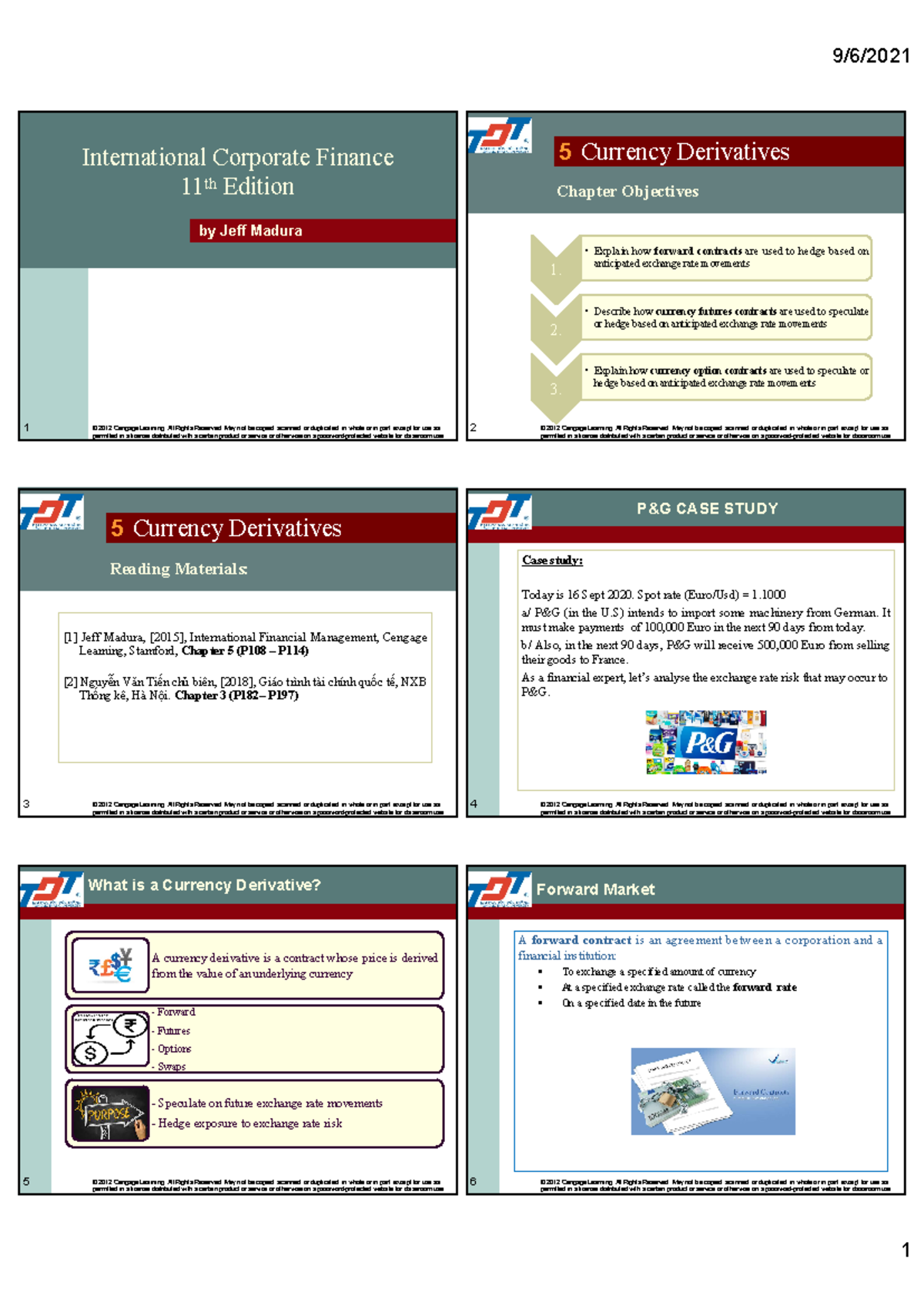 Chapter 5-Currency Derivatives - © 2012 Cengage Learning. All Rights ...