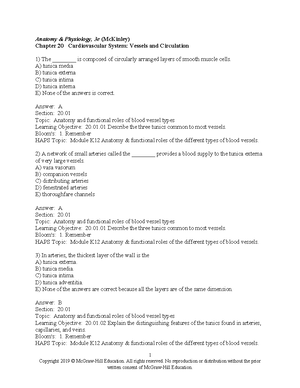 Mc Kinley 3e Chapter 29 TB Answer Key - Anatomy & Physiology, 3e ...