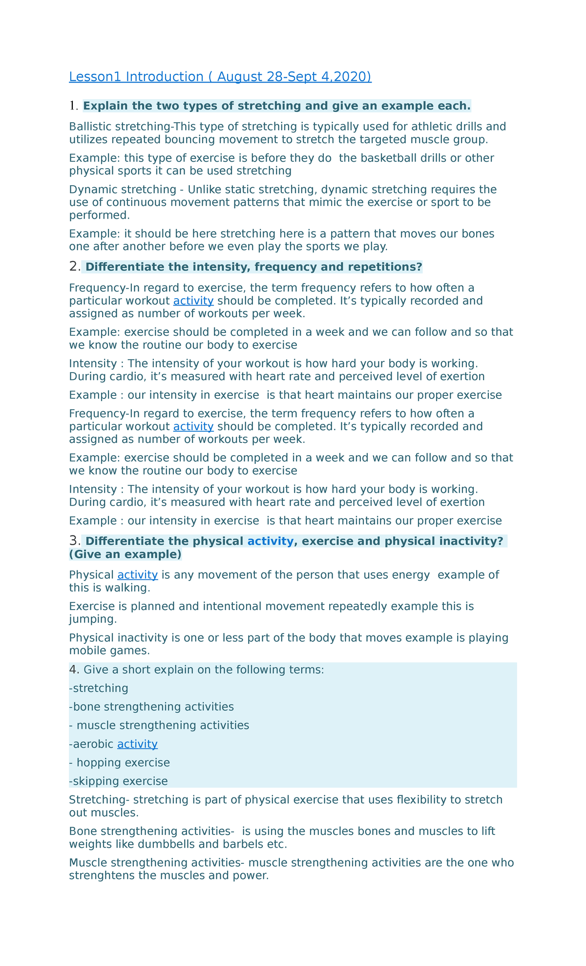 Lesson 1 Introduction Vergel - Lesson1 Introduction ( August 28-Sept 4 ...