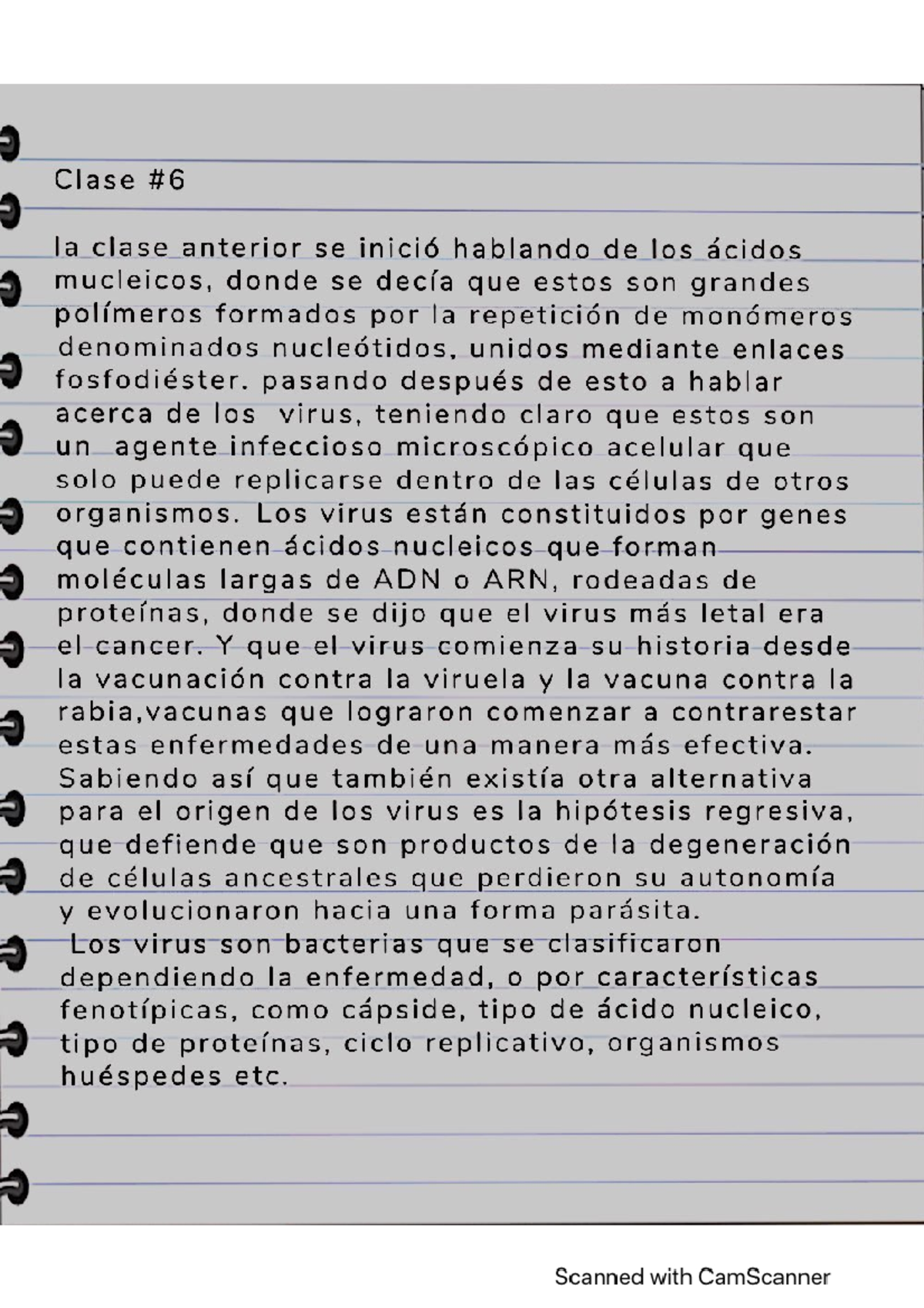 Cuartilla clase 6 - ……… - Biología General - Studocu