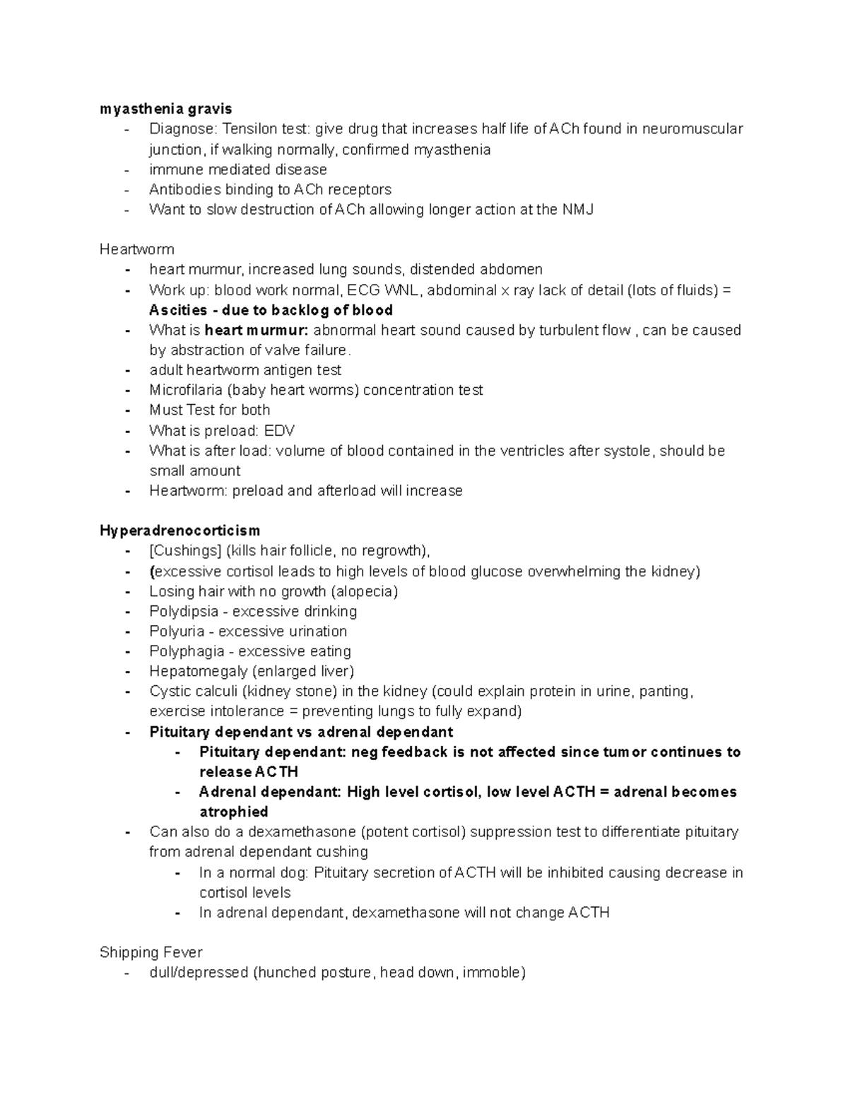 Case Study Notes - myasthenia gravis - Diagnose: Tensilon test: give ...