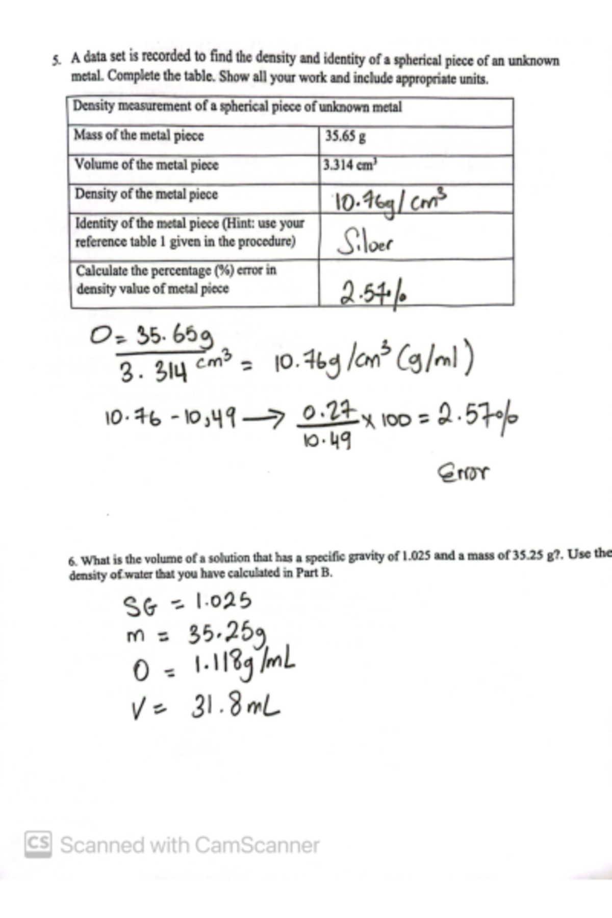 Density and Gravity Lab 1 - SCC 110 - Studocu