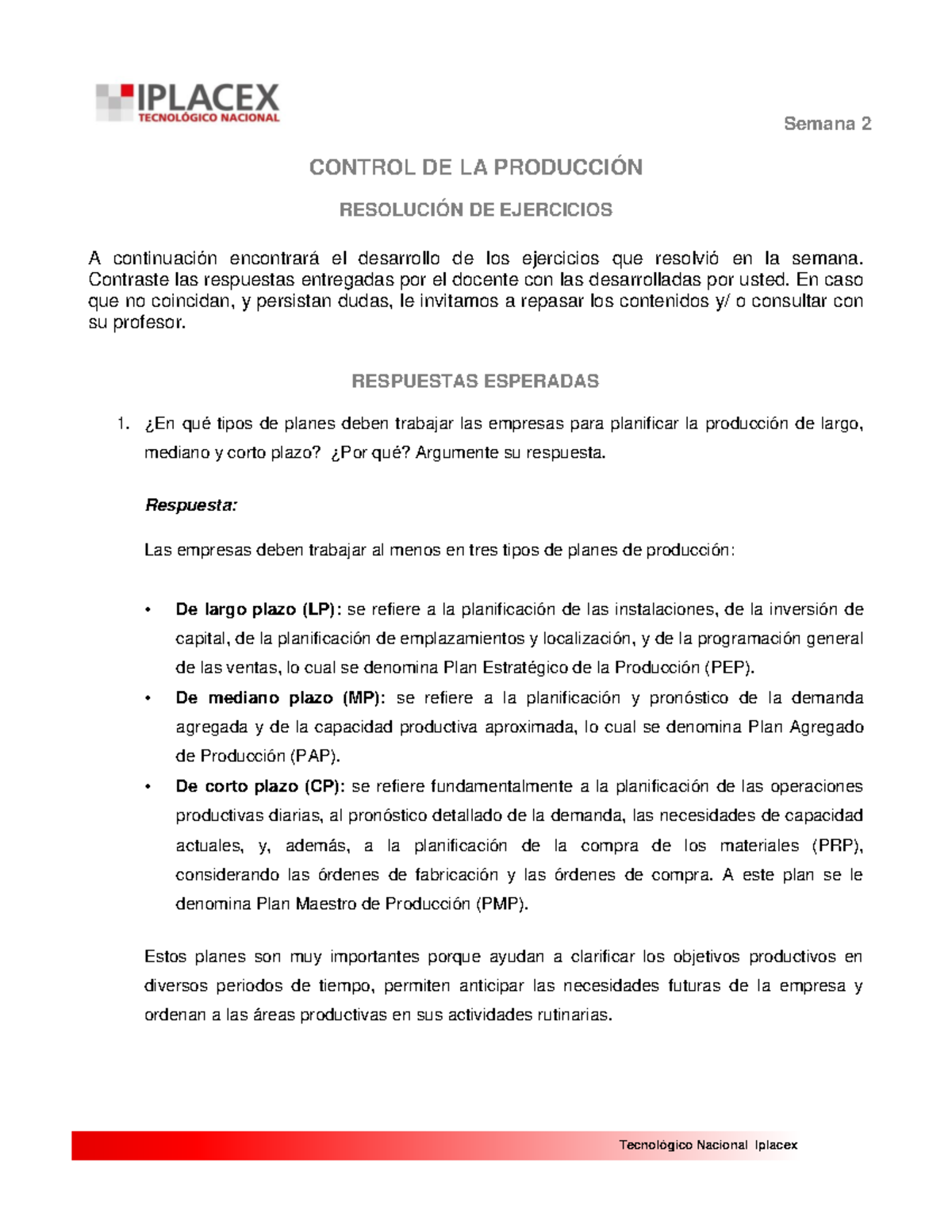 RControl 2 - apuntes - CONTROL DE LA PRODUCCIÓN RESOLUCIÓN DE ...