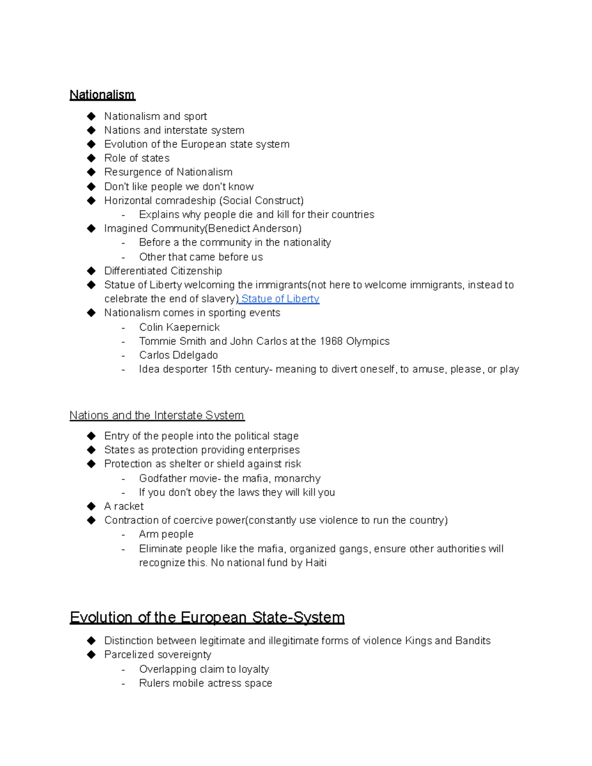 Feb 6 Notes- Nation and State - Nationalism Nationalism and sport ...