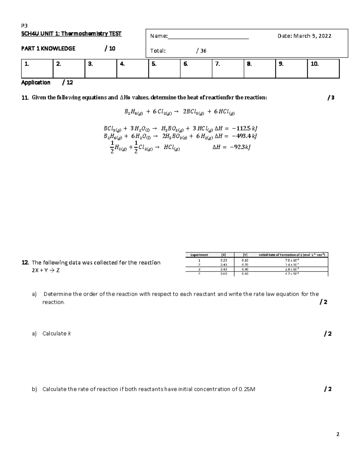Unit 1 Test 2022 SA P3 - thermodynamics - P 2 SCH 4 U UNIT 1 ...
