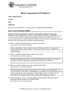 [Solved] Which characters held that worldview eg pantheism theism ...