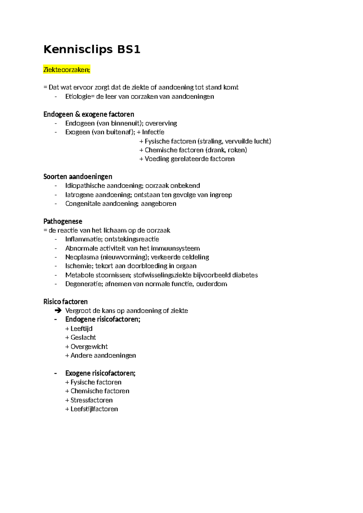 Kennisclips BS1 - Samenvatting Verpleegkunde - BS1 & BS2 - Kennisclips ...