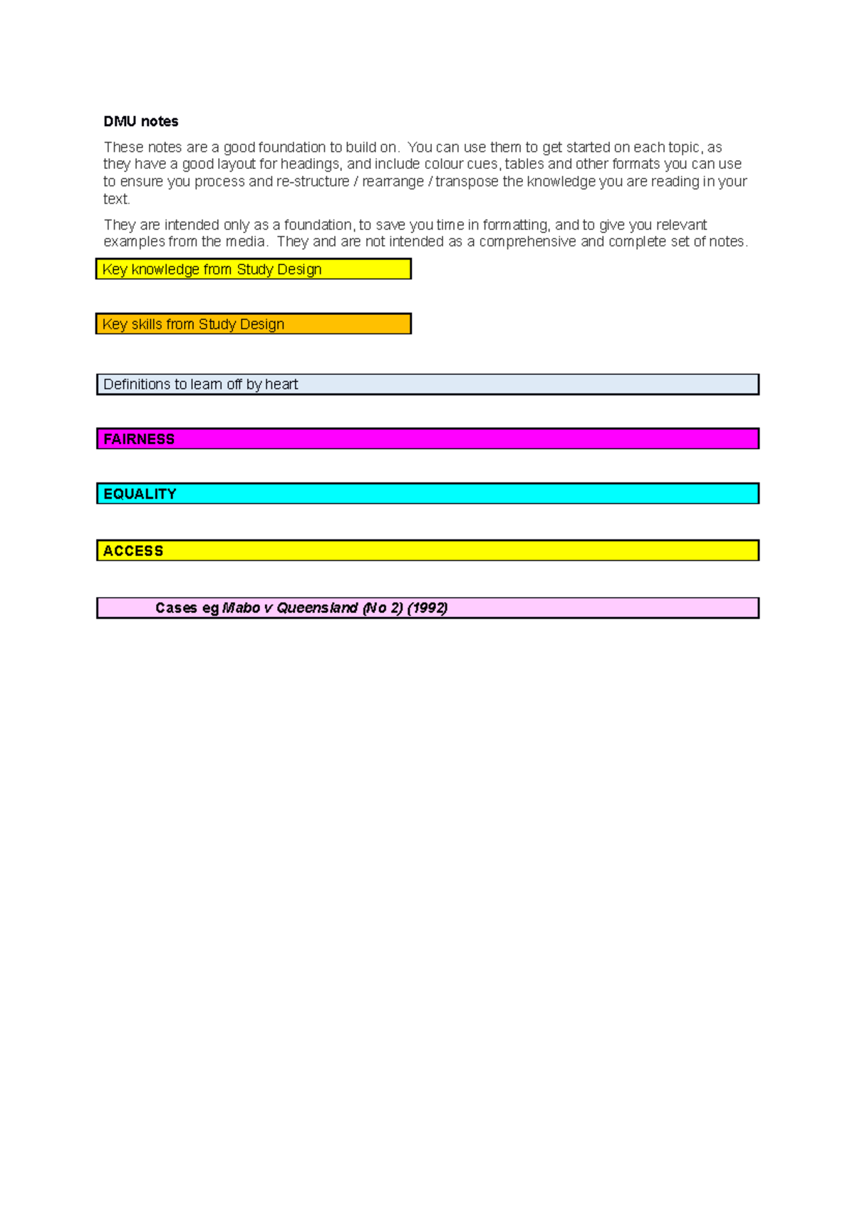 VCE Unit 3 Chapter 2 and 3 Summary Notes - DMU notes These notes are a ...