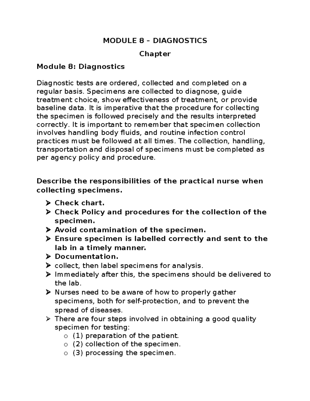 Module 8 - Diagnostics - MODULE 8 – DIAGNOSTICS Chapter Module 8 ...