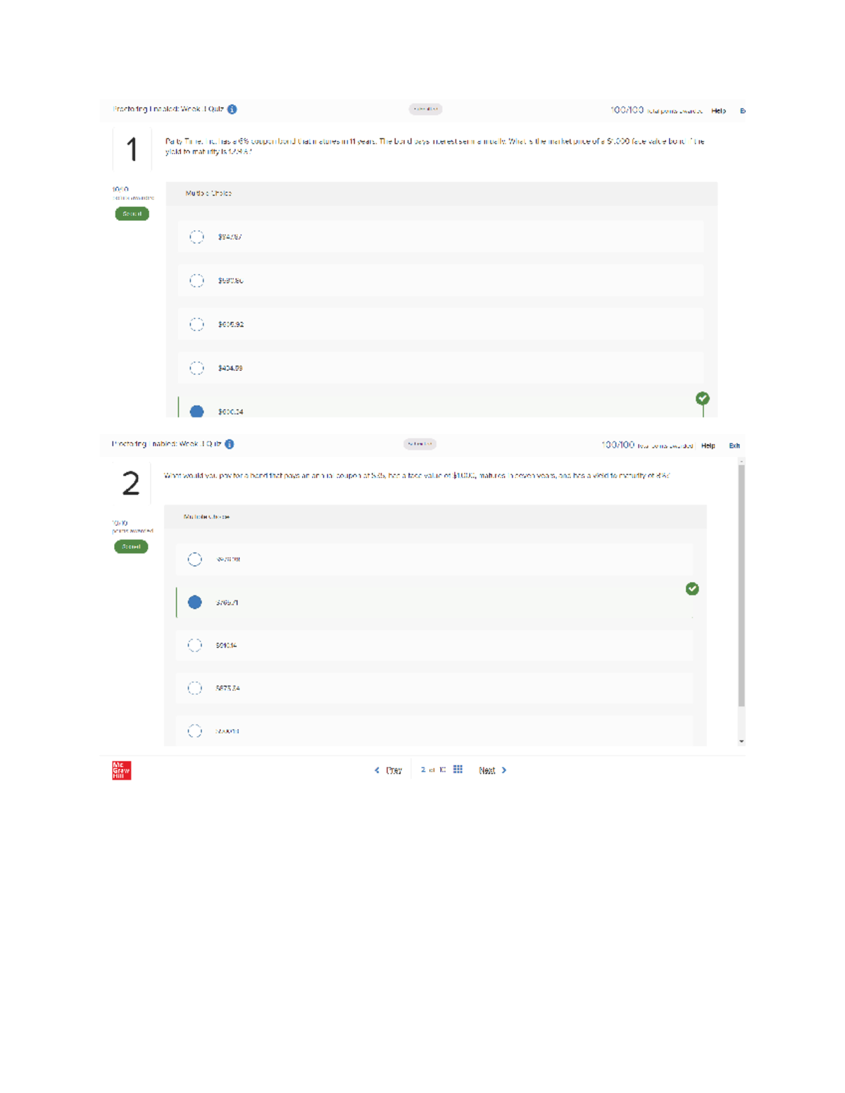 FNCE623 - Proctor quiz week 3 - FNCE 623 - Studocu