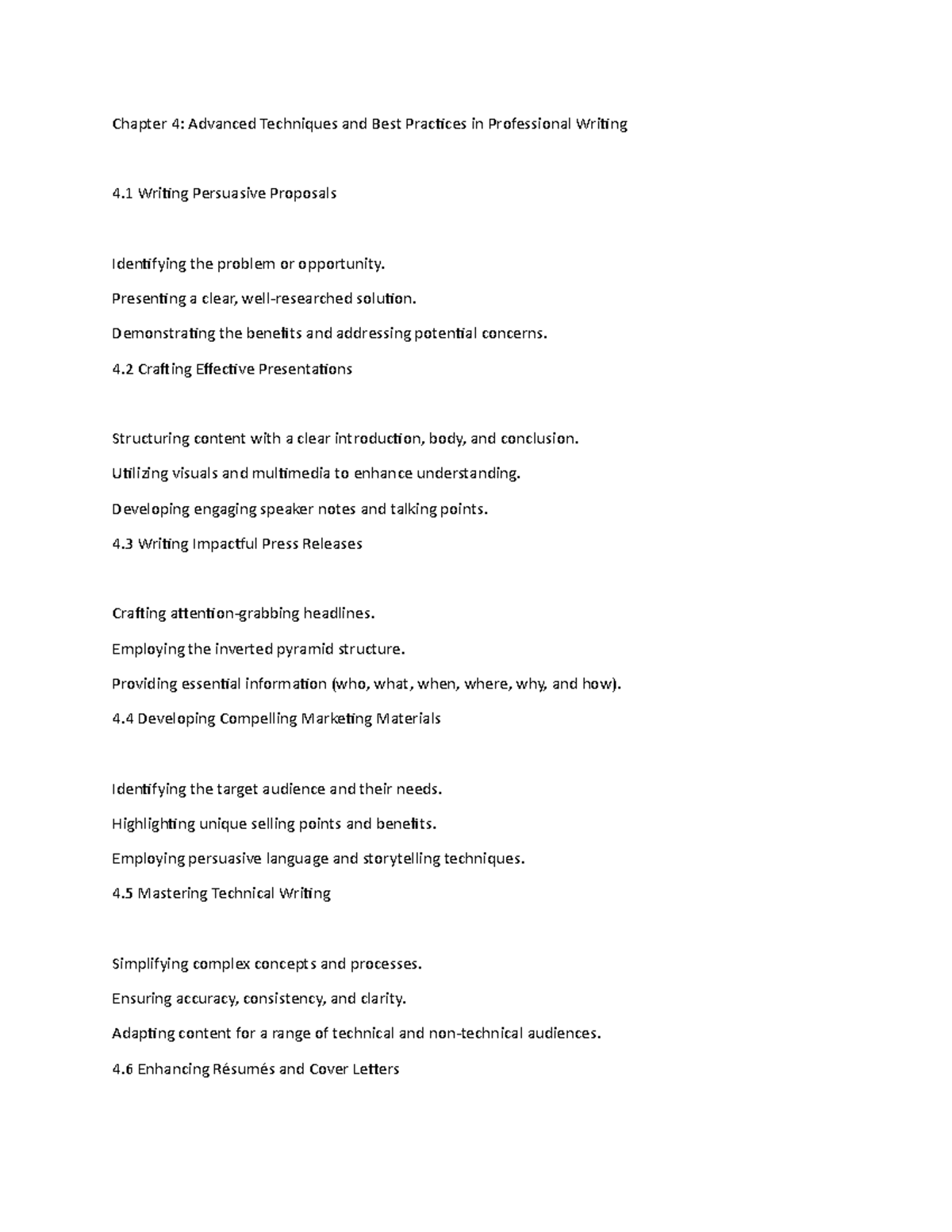 Foundations of Professional Writing ch 4 - Chapter 4: Advanced ...