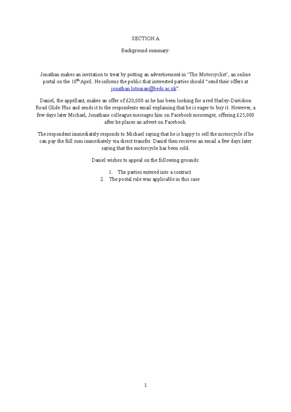 Section A bundle of authorities - SECTION A Background summary ...