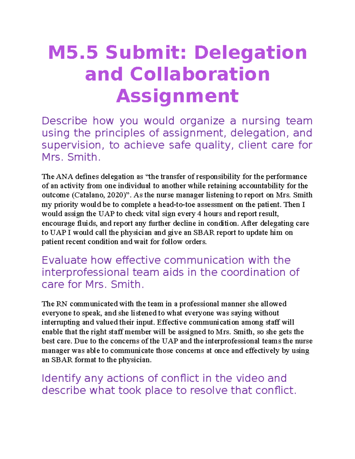 M5.5 Submit Delegation and Collaboration Assignment - M5 Submit: Delegation and Collaboration ...
