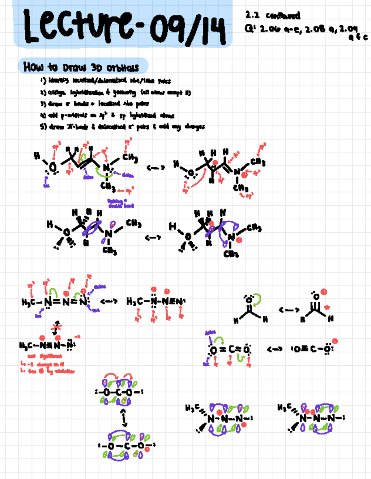 CHEM 210 09-14 - Professor Murray - fall semester 2022 - LECTURE -09/ " continued Q: 2 a - e ...