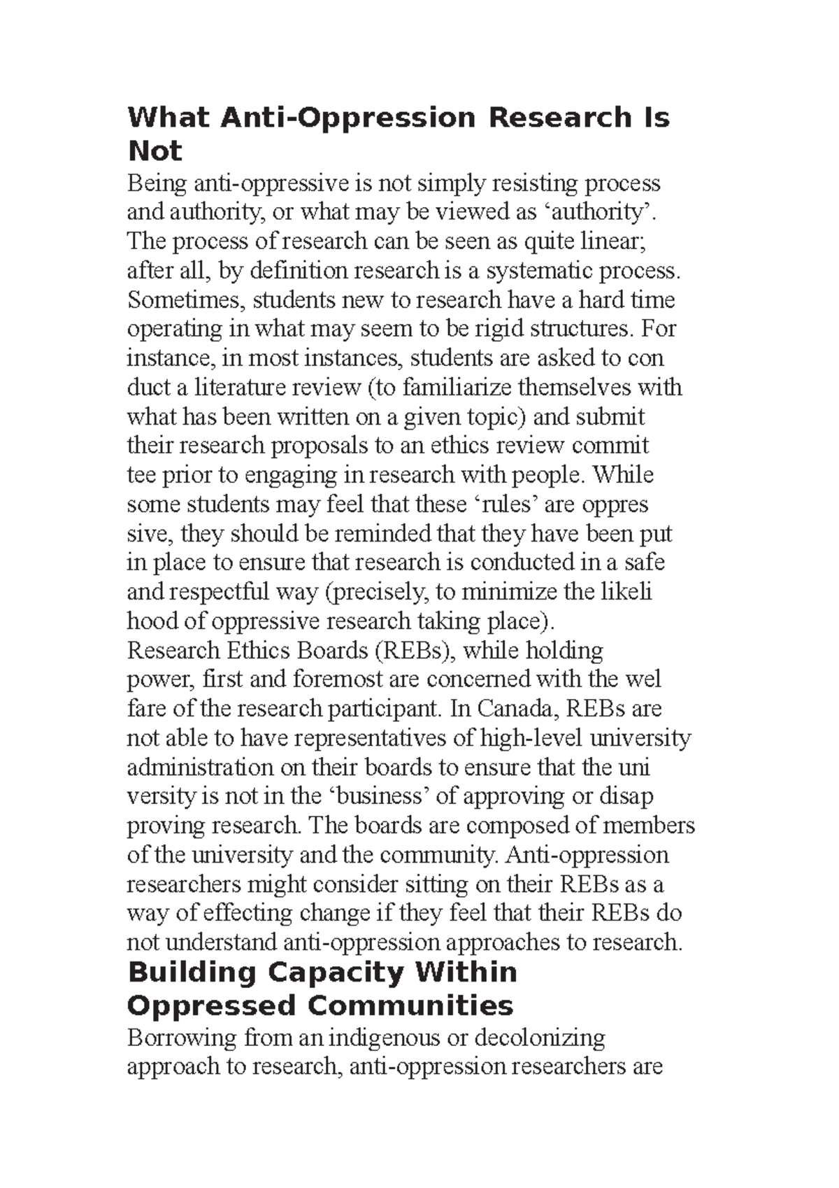 What Anti Oppression Is Not - What Anti-Oppression Research Is Not ...