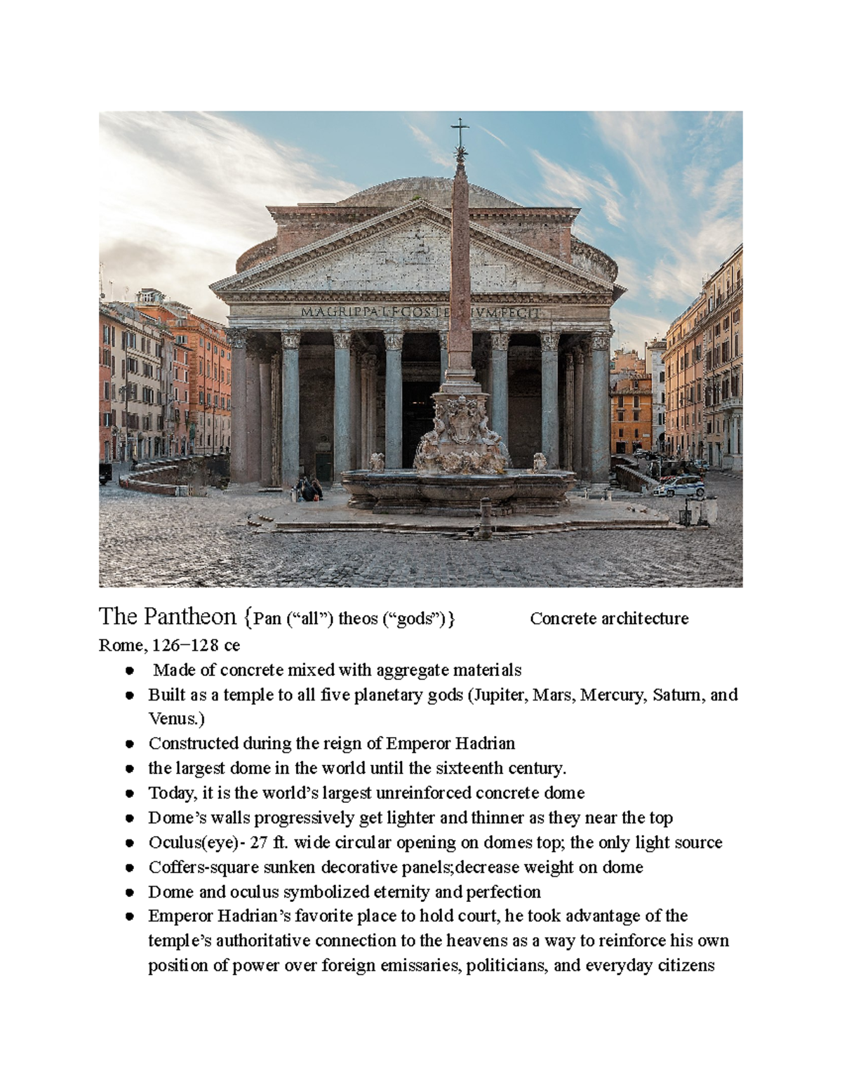 ACADEC 2023-2024 Art - The Pantheon {Pan (“all”) theos (“gods ...