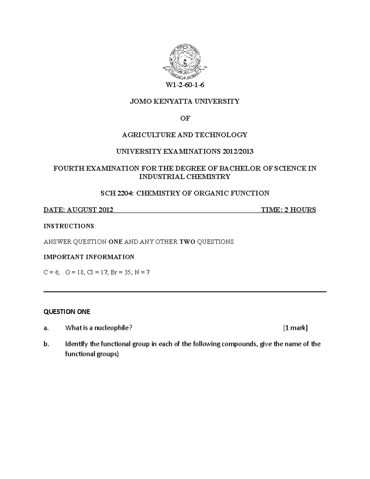 SCH 2204 - writing reports - W1-2-60-1- JOMO KENYATTA UNIVERSITY OF ...