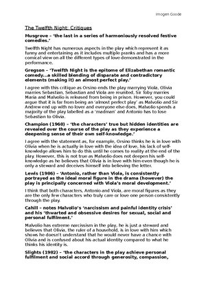 Twelfth Night analysis sheets - TWELFTH NIGHT A line-by-line ...
