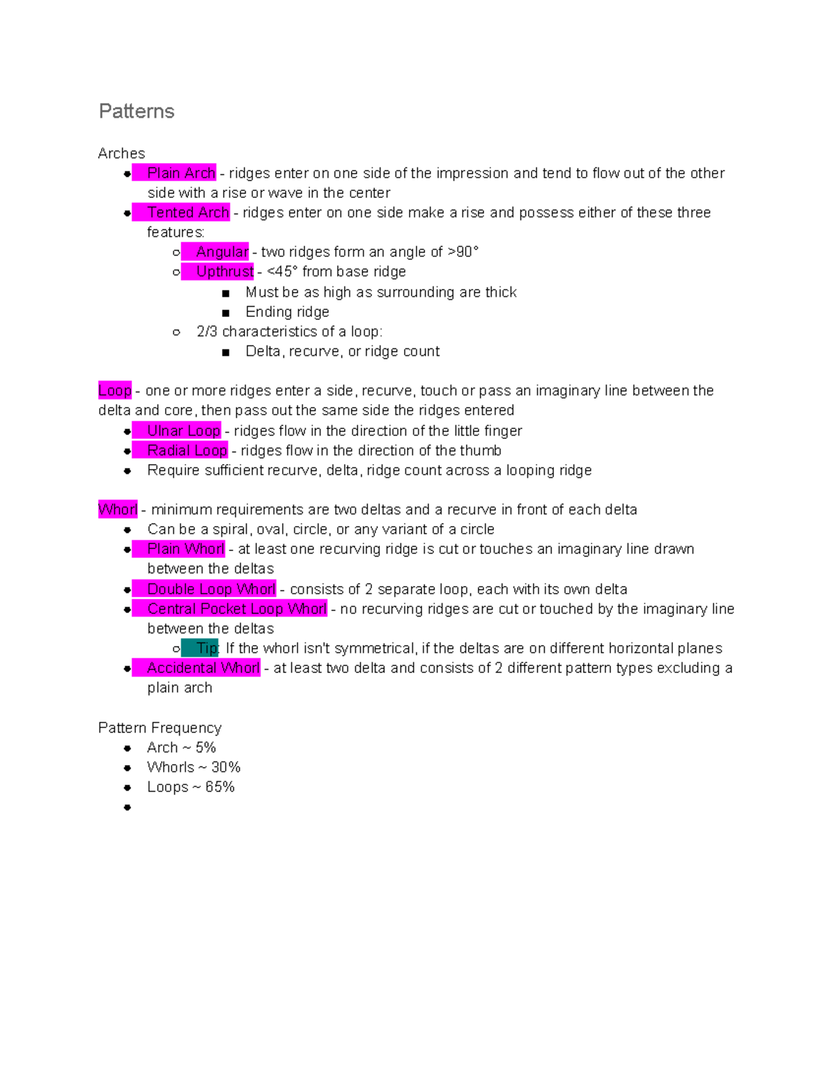 Fingerprint Patterns - Patterns Arches Plain Arch - ridges enter on one ...