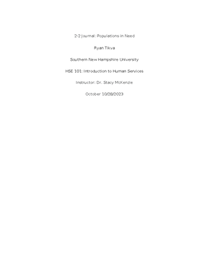 HSE 101 1-2 Journal - Human service professional work: the ...