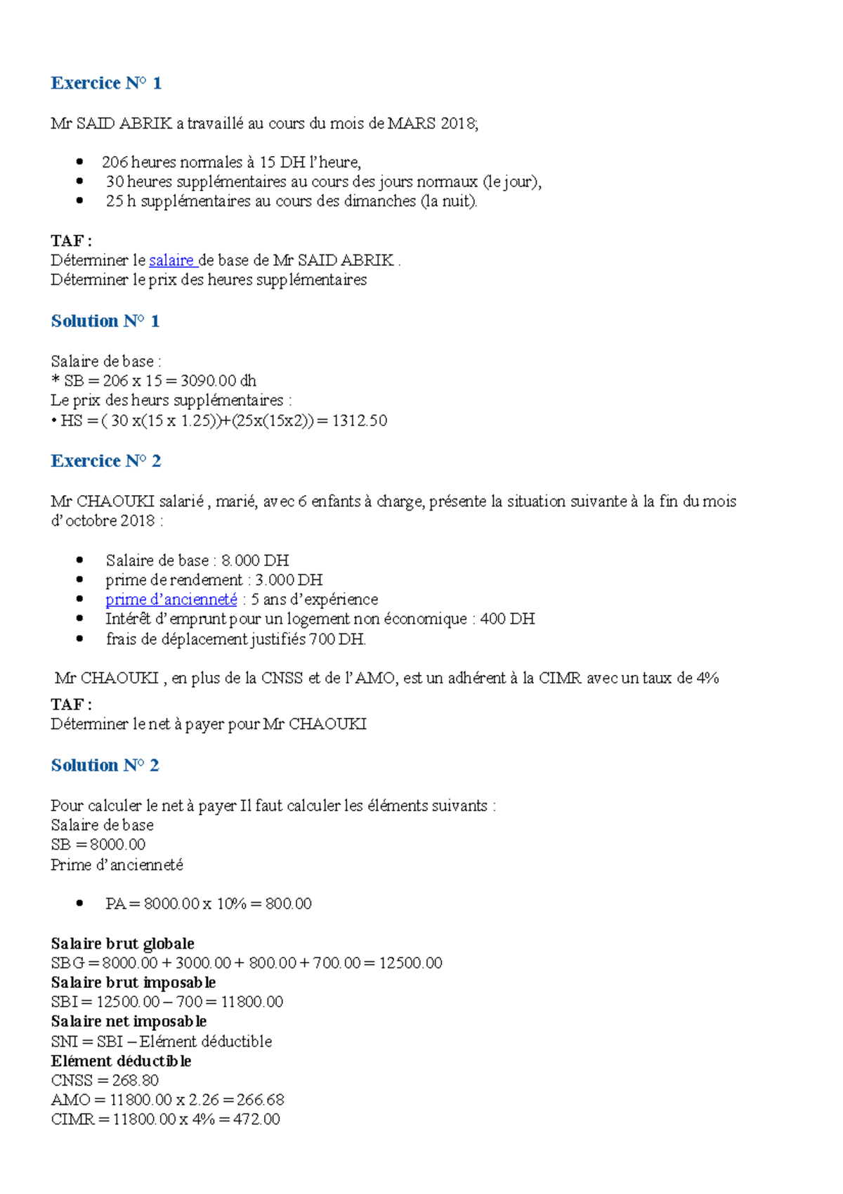 Traitement De Salaire Comptabilité Générale Et Gestion Des