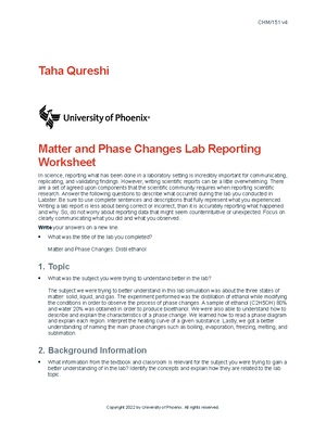Chm151 v4 wk3 equilibrium lab report observational - CHM/151 v Equilibrium Lab Reporting ...