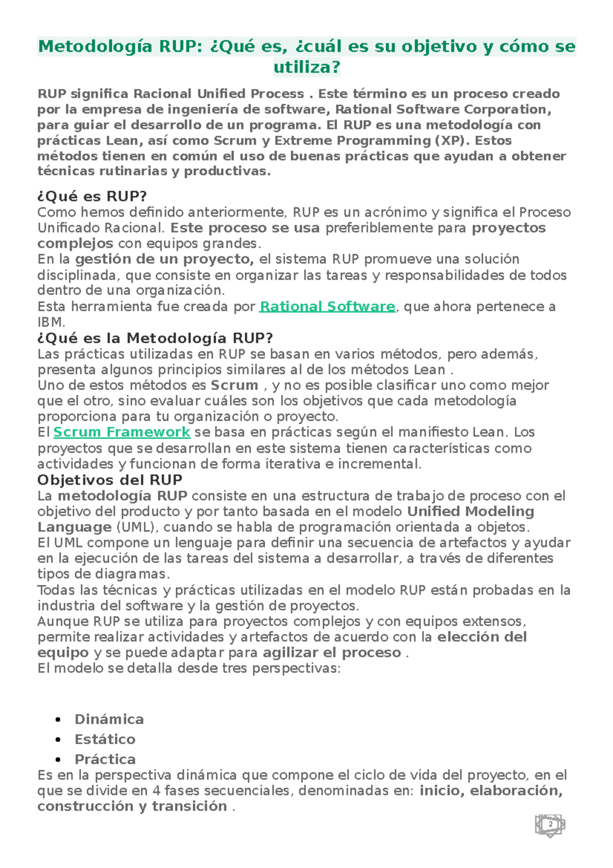 Metodología RUP - informatica de .. - Metodología RUP: ¿Qué es, ¿cuál ...