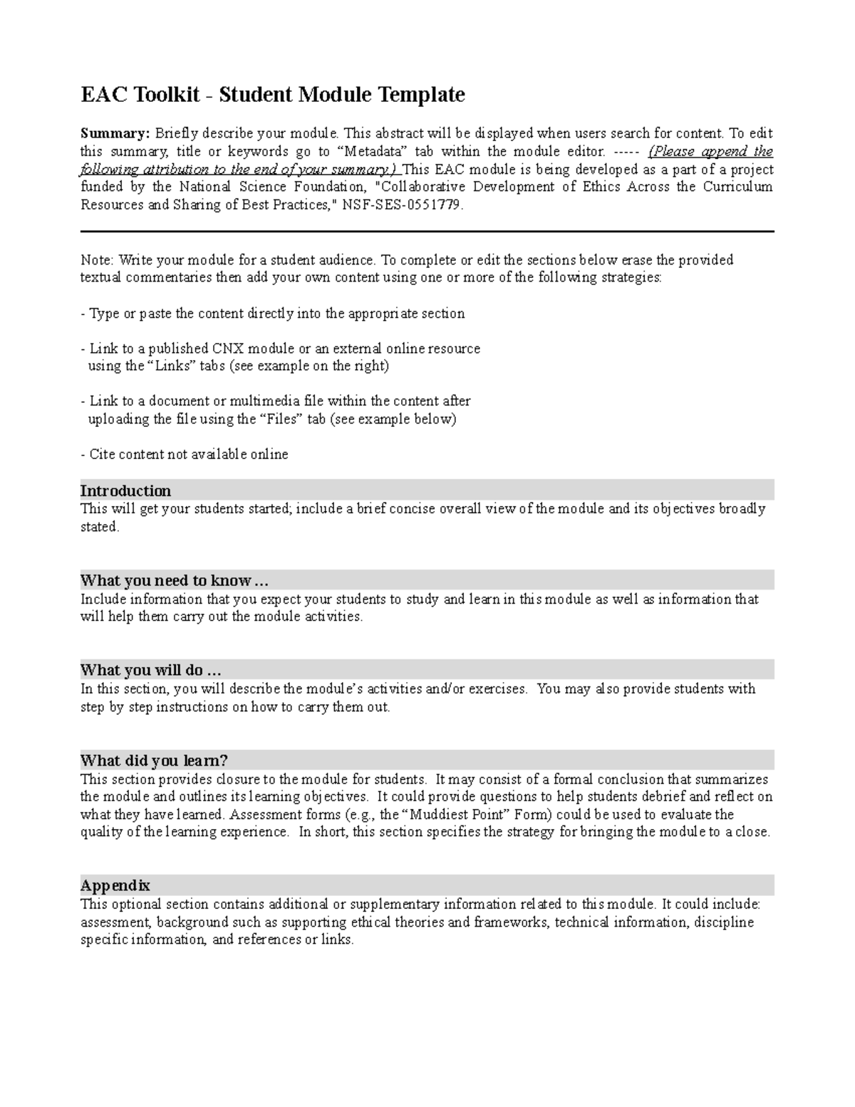 EAC TK STD Template - For other purposes - EAC Toolkit - Student Module ...